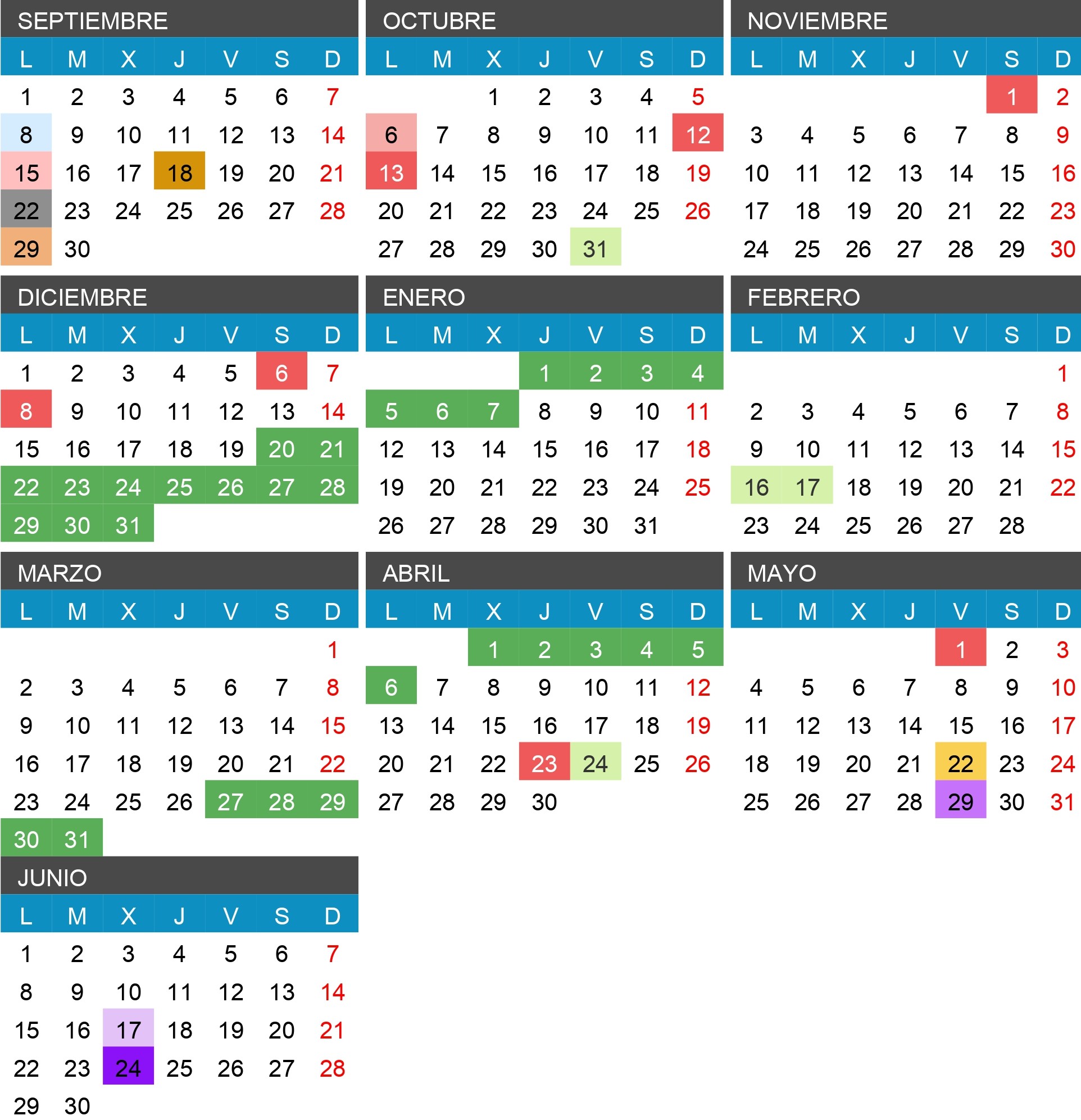 Calendario Escolar León 2025-2026: inicio y fin del curso escolar y ...
